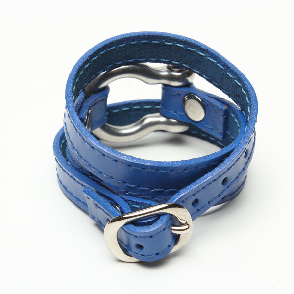 Signature Shackle Wraparound Bracelet Bright Cobalt Blue - Nyet Jewelry