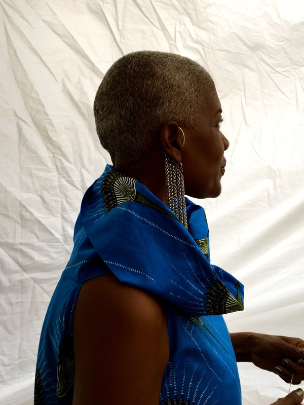 NY Clothes designer Simply Greta wearing the ear curtain earring - Nyet ...