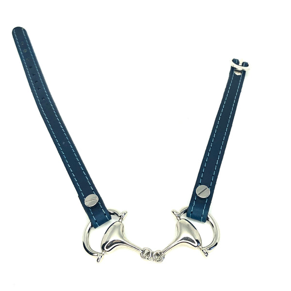 Horse Bit 2.0 Choker Necklace denim blue - Nyet Jewelry