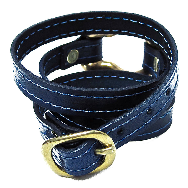 Signature Gold Shackle Wraparound Bracelet Ultramarine - Nyet Jewelry