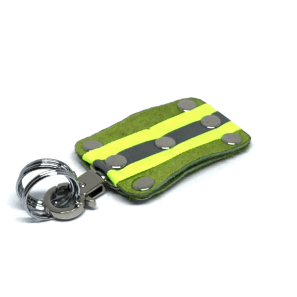 Hair-on cowhide and reflective band Key Chain - Nyet Jewelry